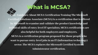 Learn MCSA Course from Network Kings | PDF