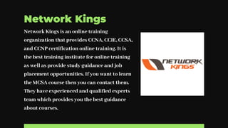 Learn MCSA Course from Network Kings | PDF