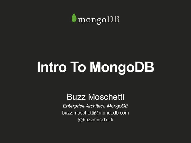 Introduction to MongoDB | PPTX
