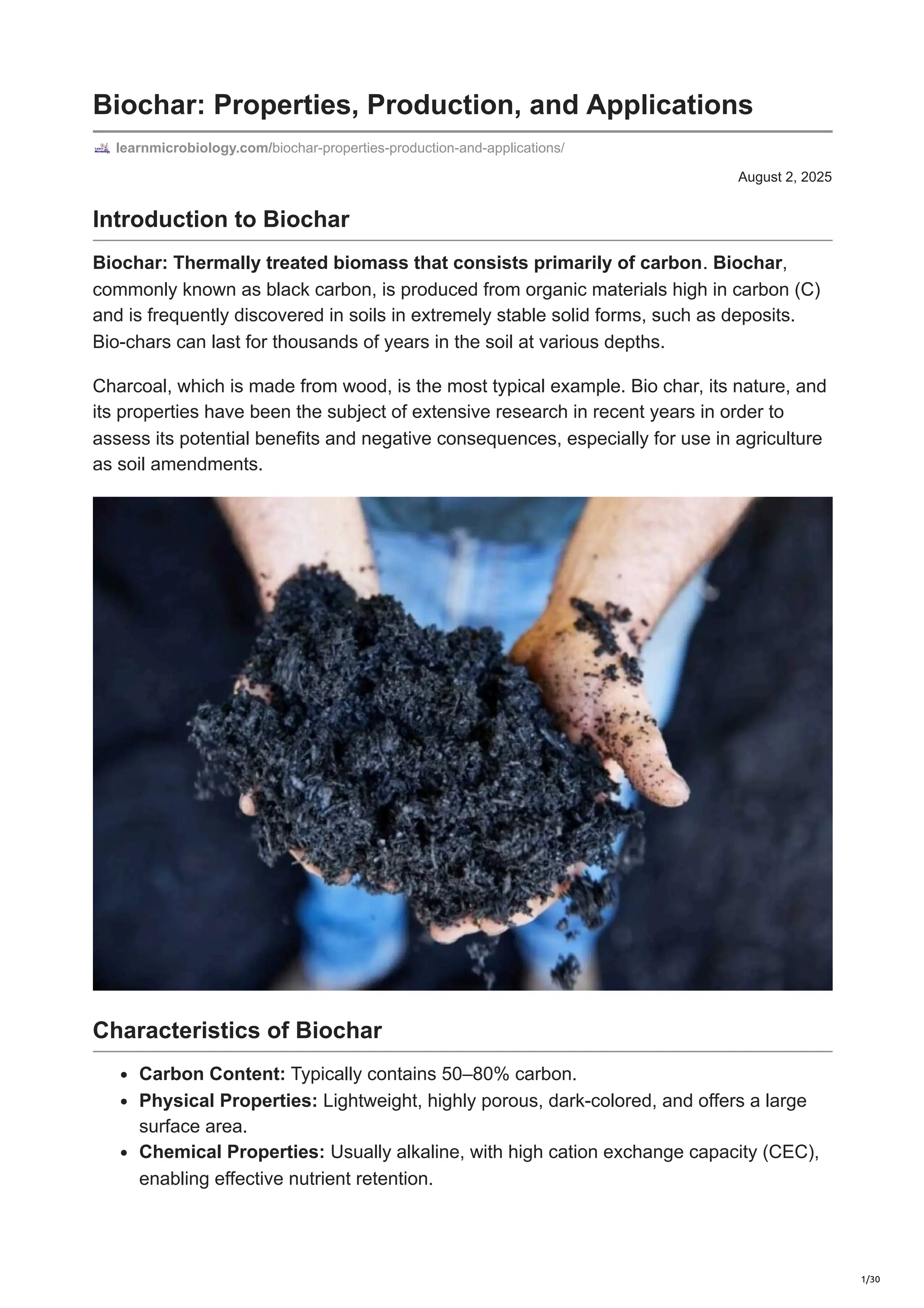 Biochar: Properties, Production, and Applications | PDF