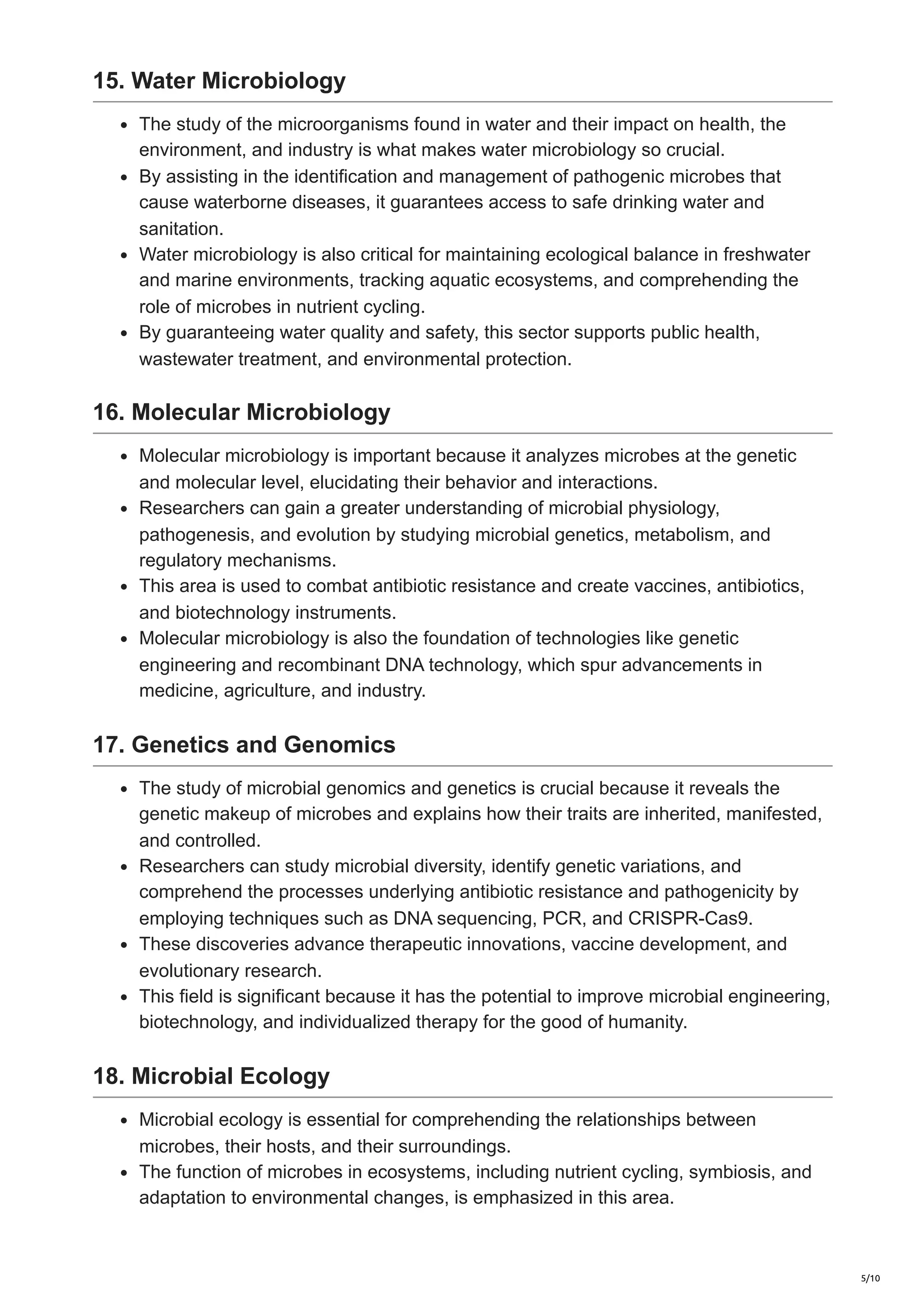 Branches of Microbiology: An Overview of Key Fields | PDF