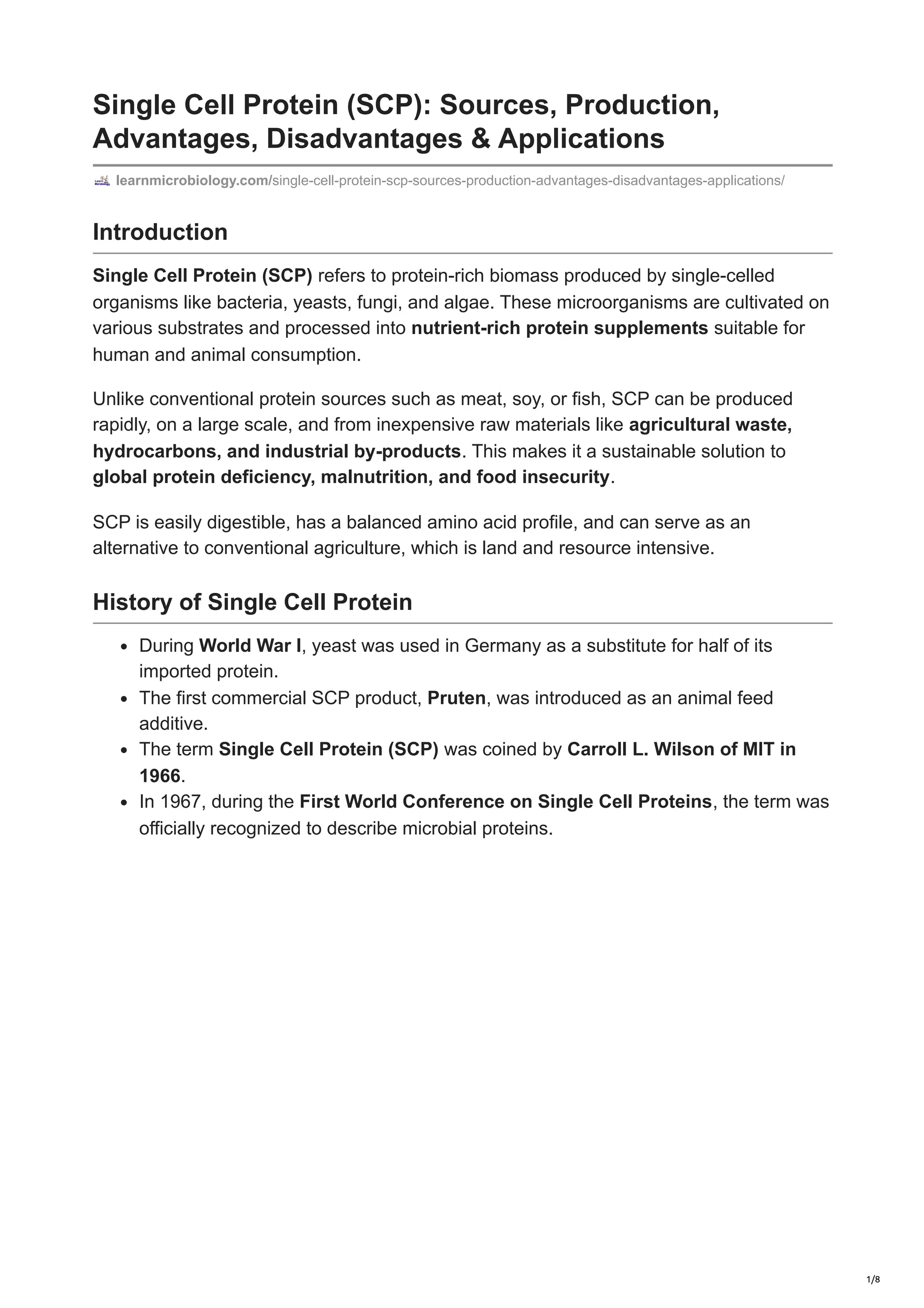 learnmicrobiology.com-Single Cell Protein (SCP): Sources, Production ...