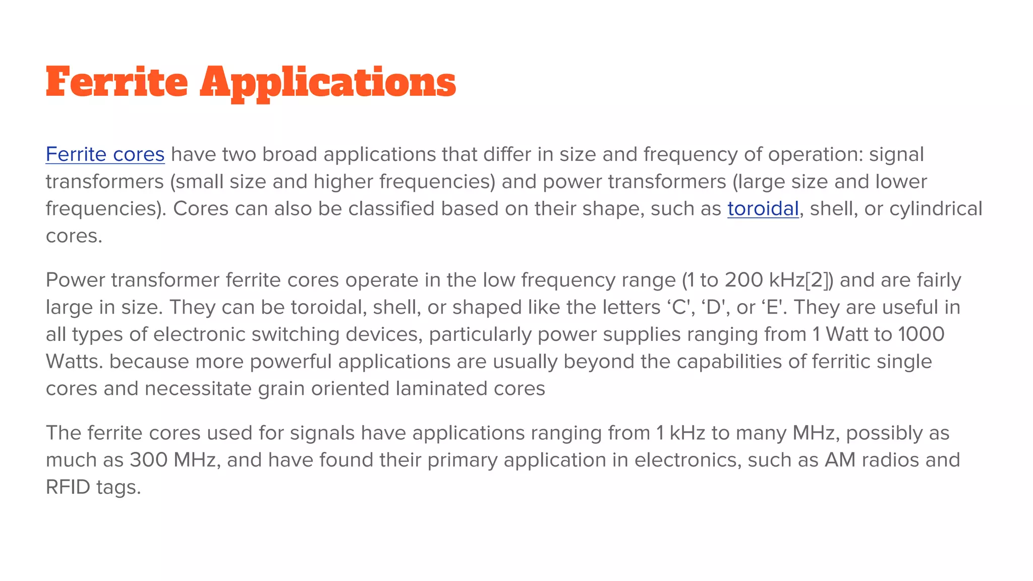 Learn more about ferrite cores | PPT
