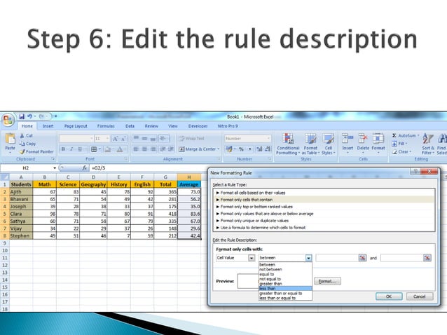 Learn Ms Excel Conditional Formatting Ppt 4299