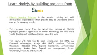 Learn node.js by building projects | PPT