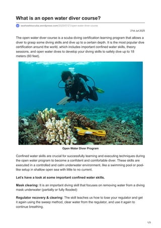 Start Your Diving Journey - Be An Open Water Diver in Andaman | PDF