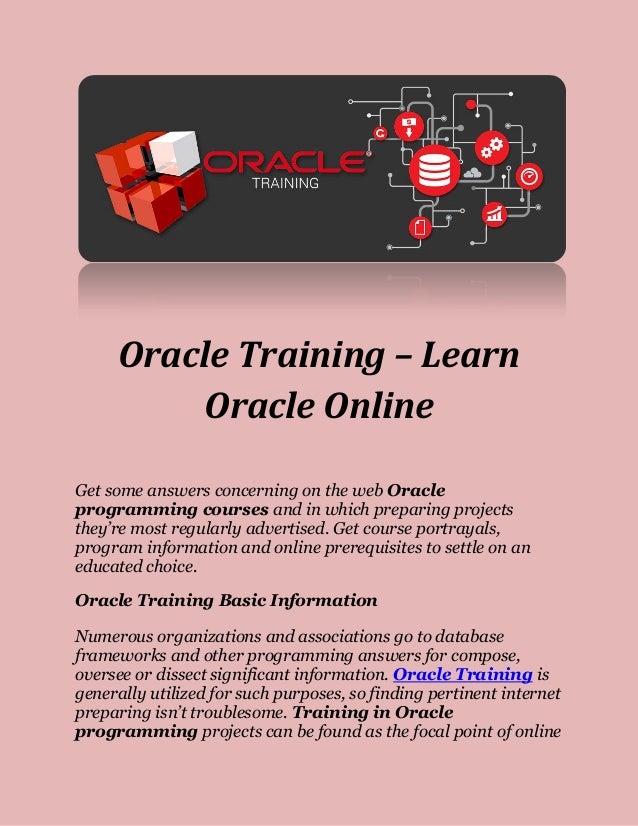 Learn Oracle Online Education And Training Information
