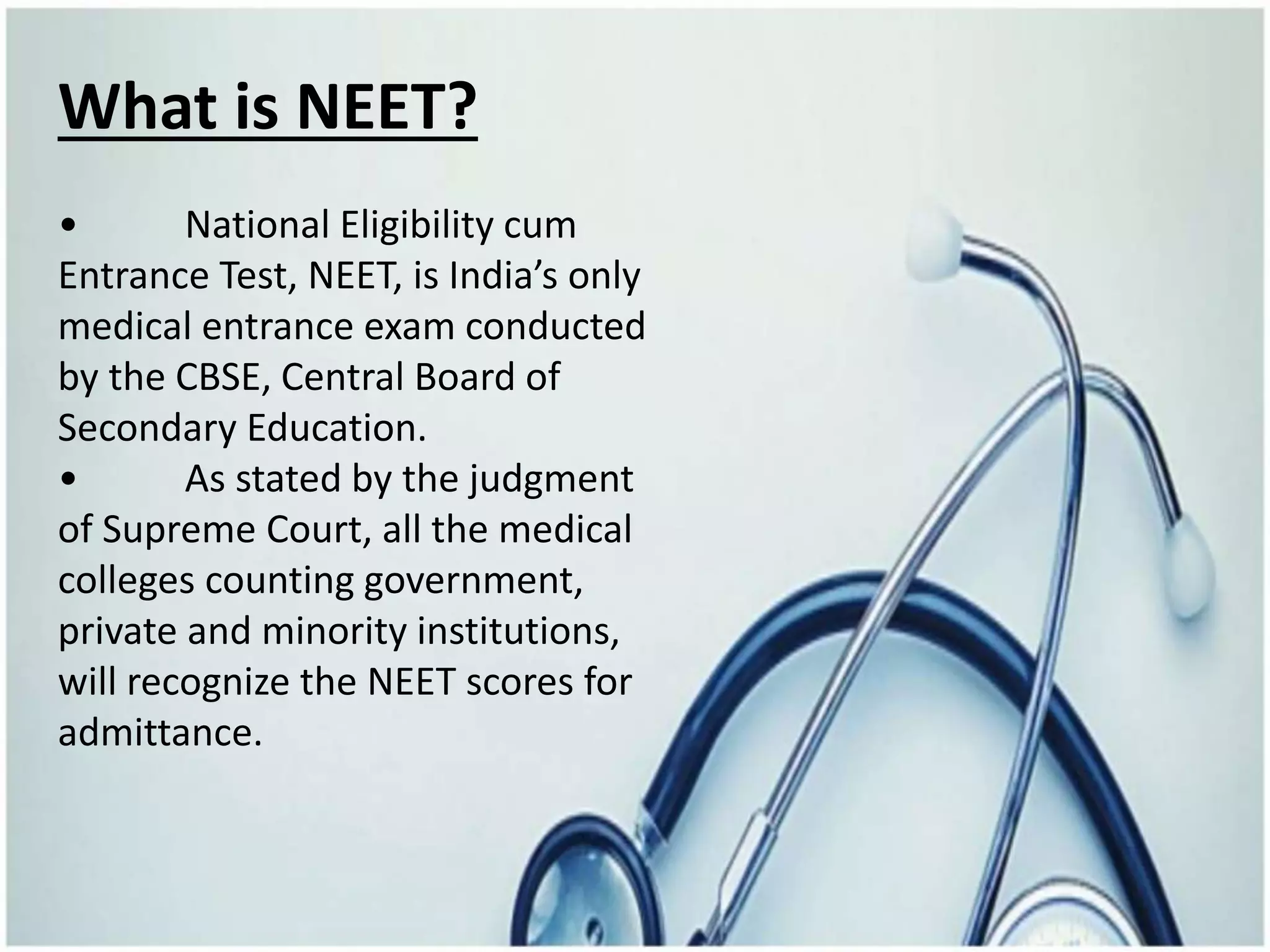 What is NEET, How is it Different from AIPMT? | PPTX