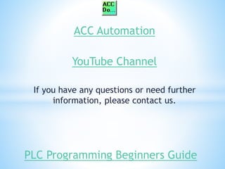 Learn PLC Programming Free - A Beginners Guide | PPTX