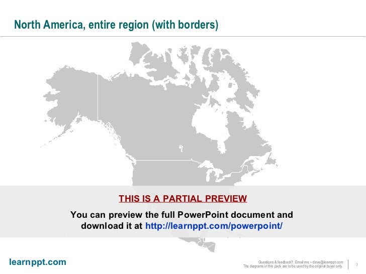 North America Powerpoint Template With World Center