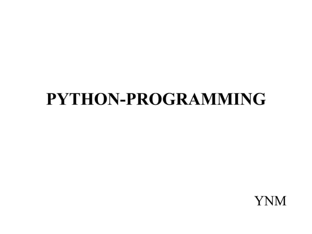 Python Programming Language | PPT