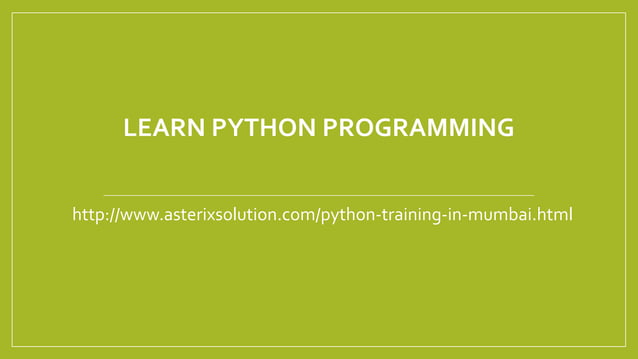 python classes in thane | PPT