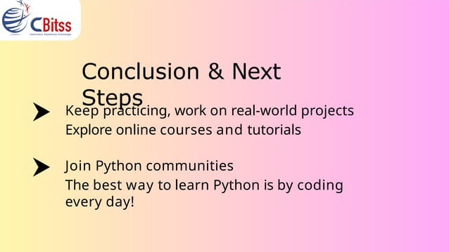 Learn Python the Easy Way – Hands-On Training - CBitss | PPTX
