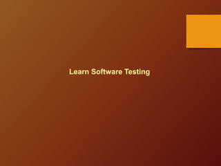 Learn software testing | PPT
