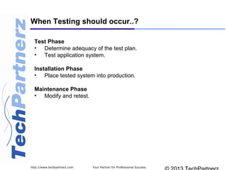 Learn software testing with tech partnerz 1 | PPT