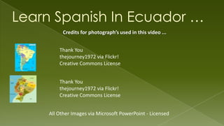 Learn Spanish in Ecuador | PPT