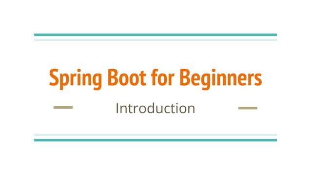 Learn Spring Boot With Bisky - Intoduction | PPT