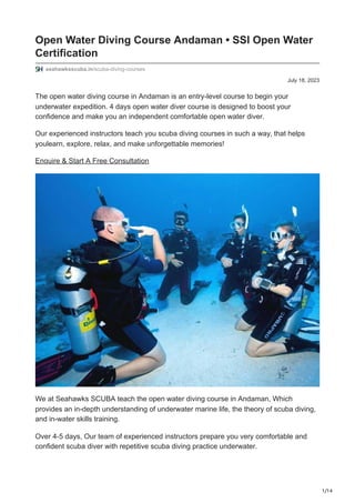 Learn SSI open water diving course in the Andaman Islands | PDF