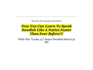 Learn Swedish Super Fast And Easy | PPT