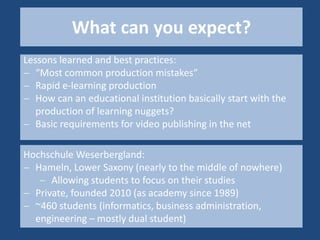 Best Practices in the Production of Learning Nuggets | PPTX