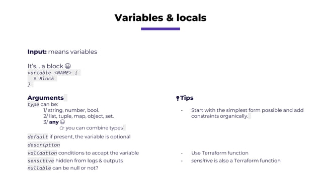 Learn Terraform Variables Ppt