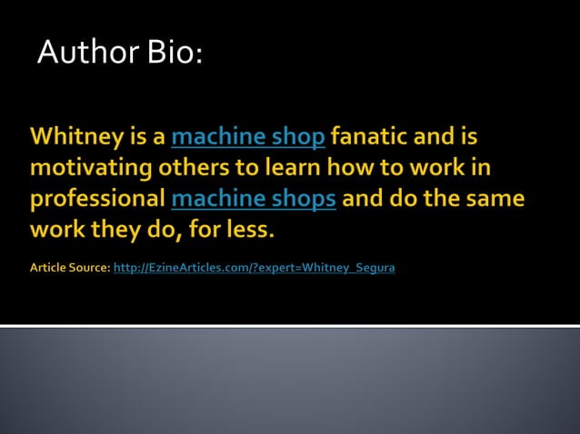 Learn The Basics Of Machine Shops | PPT