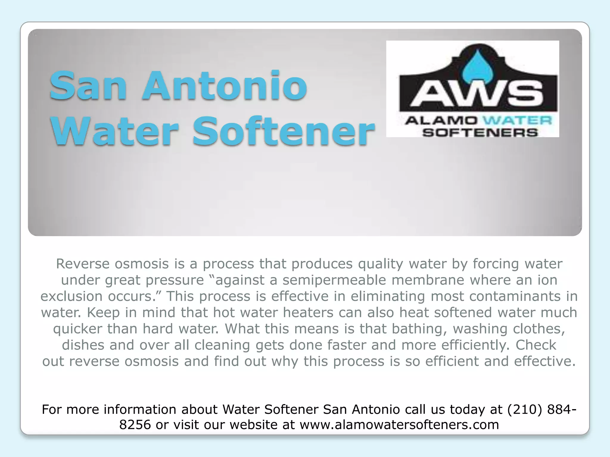 Learn the benefits of a water softener in your home | PPTX