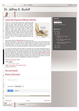 Learn the Causes of Elbow Arthritis | PDF