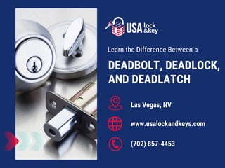 Learn the Difference Between a Deadbolt, Deadlock, and Deadlatch | PPT