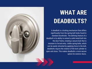 Learn the Difference Between a Deadbolt, Deadlock, and Deadlatch | PPT