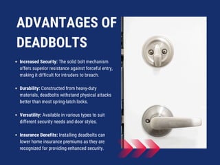 Learn the Difference Between a Deadbolt, Deadlock, and Deadlatch | PDF