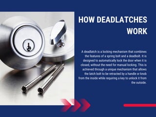 Learn the Difference Between a Deadbolt, Deadlock, and Deadlatch | PPT