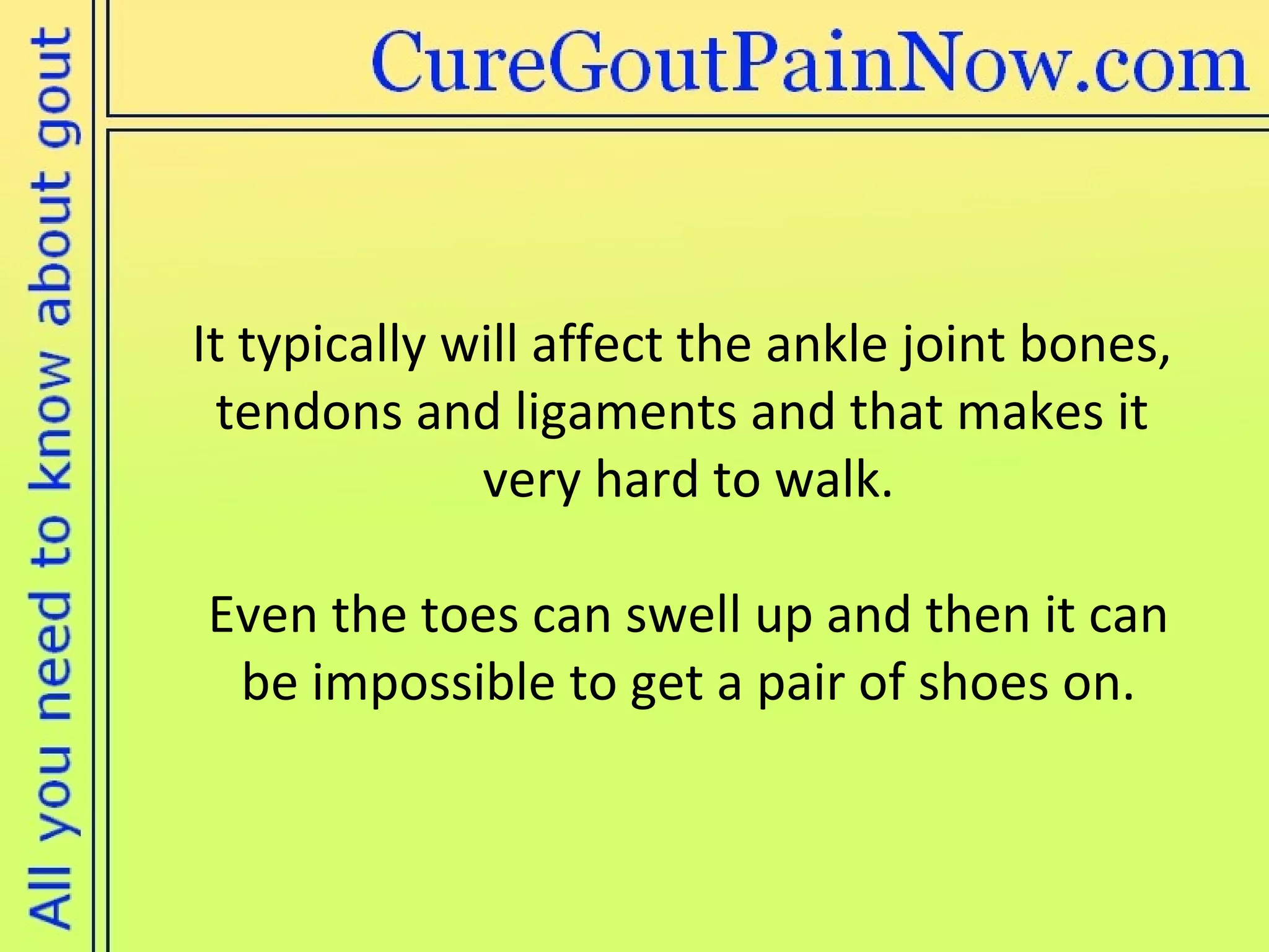 Learn To Cope With Ankle Gout | PPT
