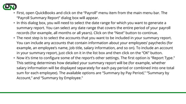 Learn to Create a Payroll Summary Report in QuickBooks.pptx | Resume ...
