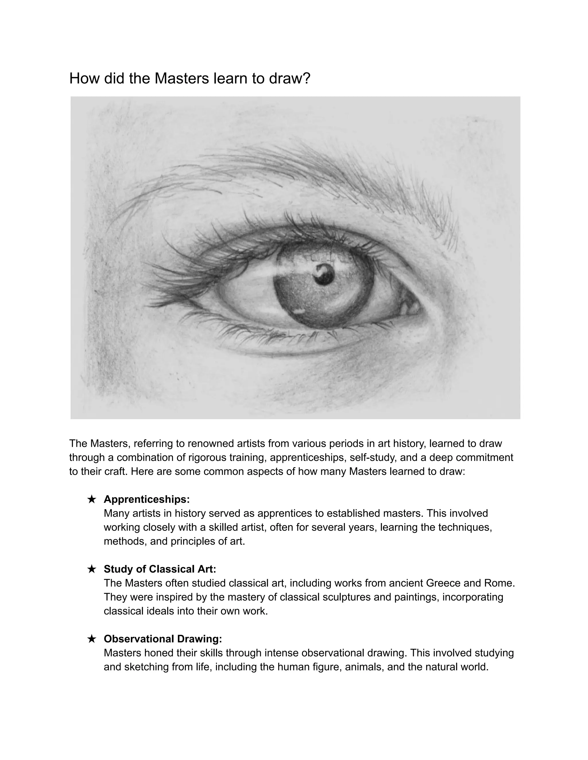 Art Mastery 101: Learn to Draw like a Master Artist | PDF