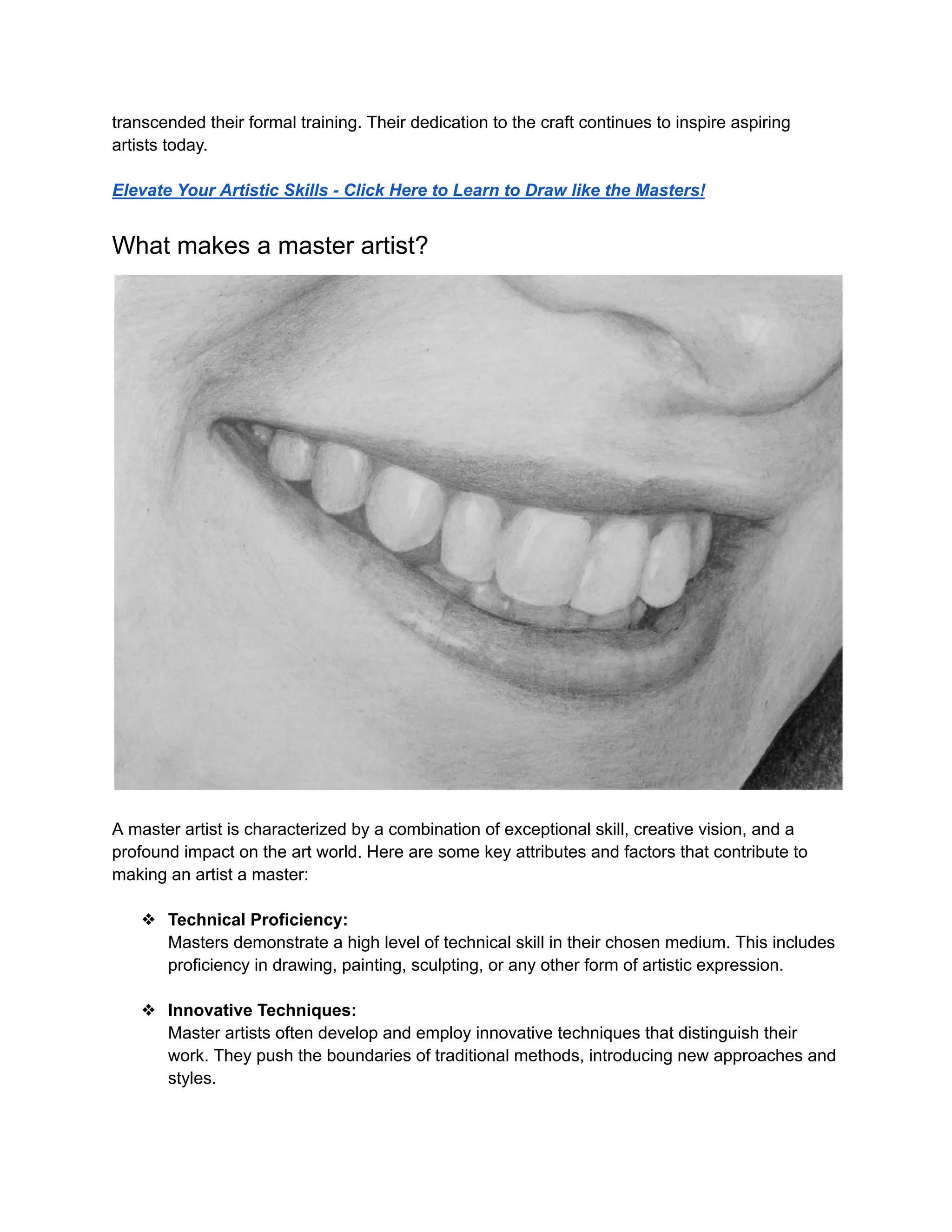 Art Mastery 101: Learn to Draw like a Master Artist | PDF