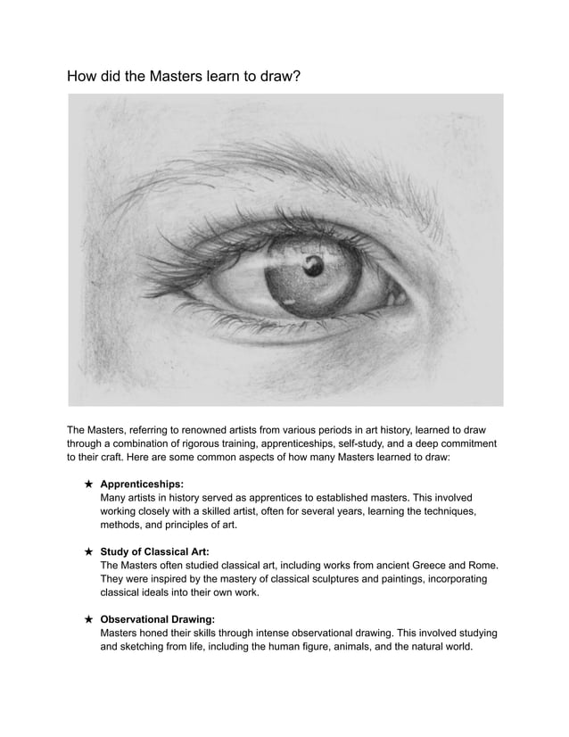 Art Mastery 101: Learn to Draw like a Master Artist | PDF