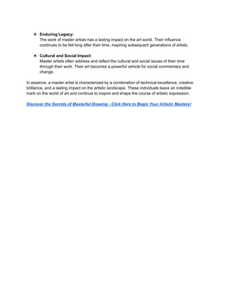 Art Mastery 101: Learn to Draw like a Master Artist | PDF