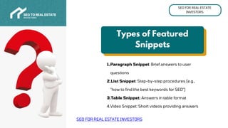 Drive Real Estate Leads with Enhanced Snippets and Knowledge Panels | PPT