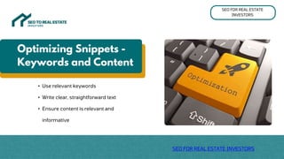 Drive Real Estate Leads with Enhanced Snippets and Knowledge Panels | PPT