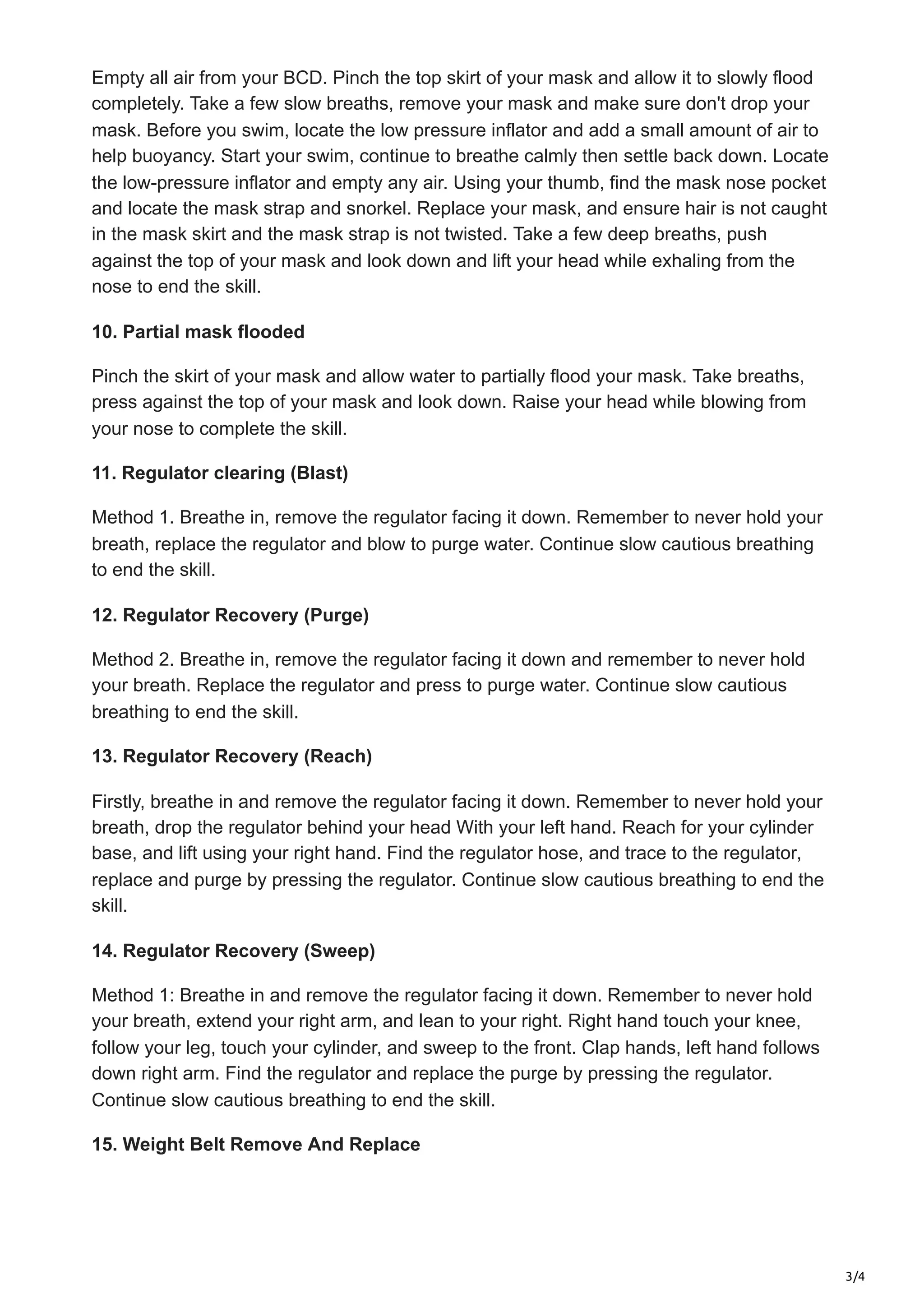 Learn Top 15 SSI Open Water Diver Course skills | PDF