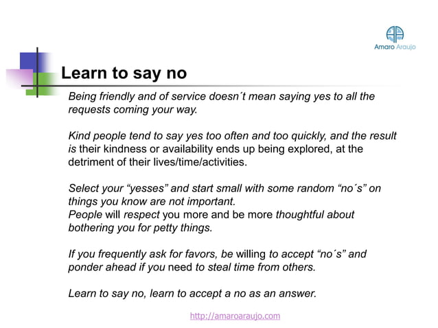 Learn to say no | PPT