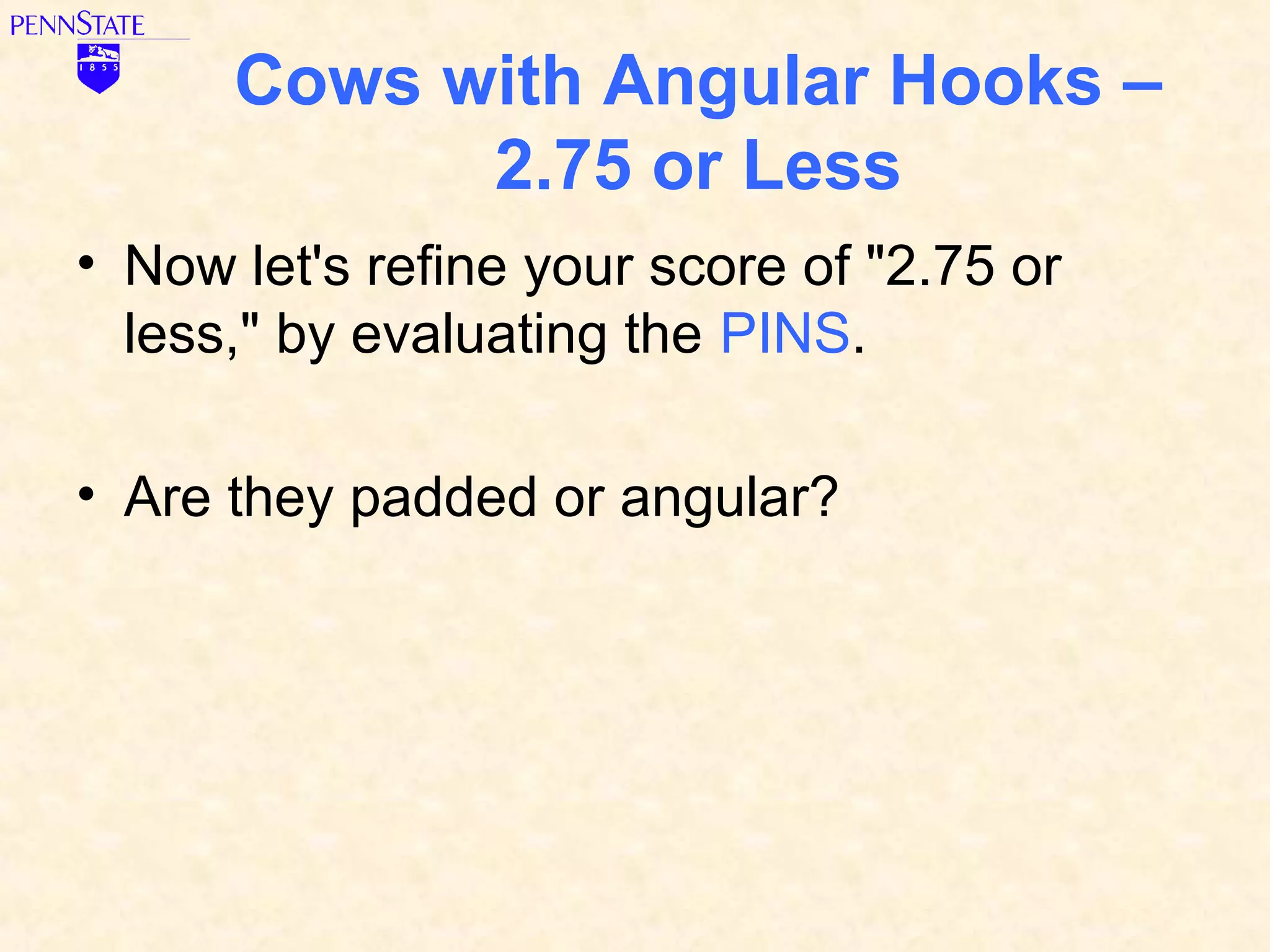 Learn to Score Body Condition for Dairy Cows | PPT