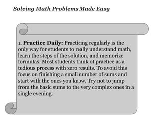 Learn to solve math problems in 4 easy steps | PPT