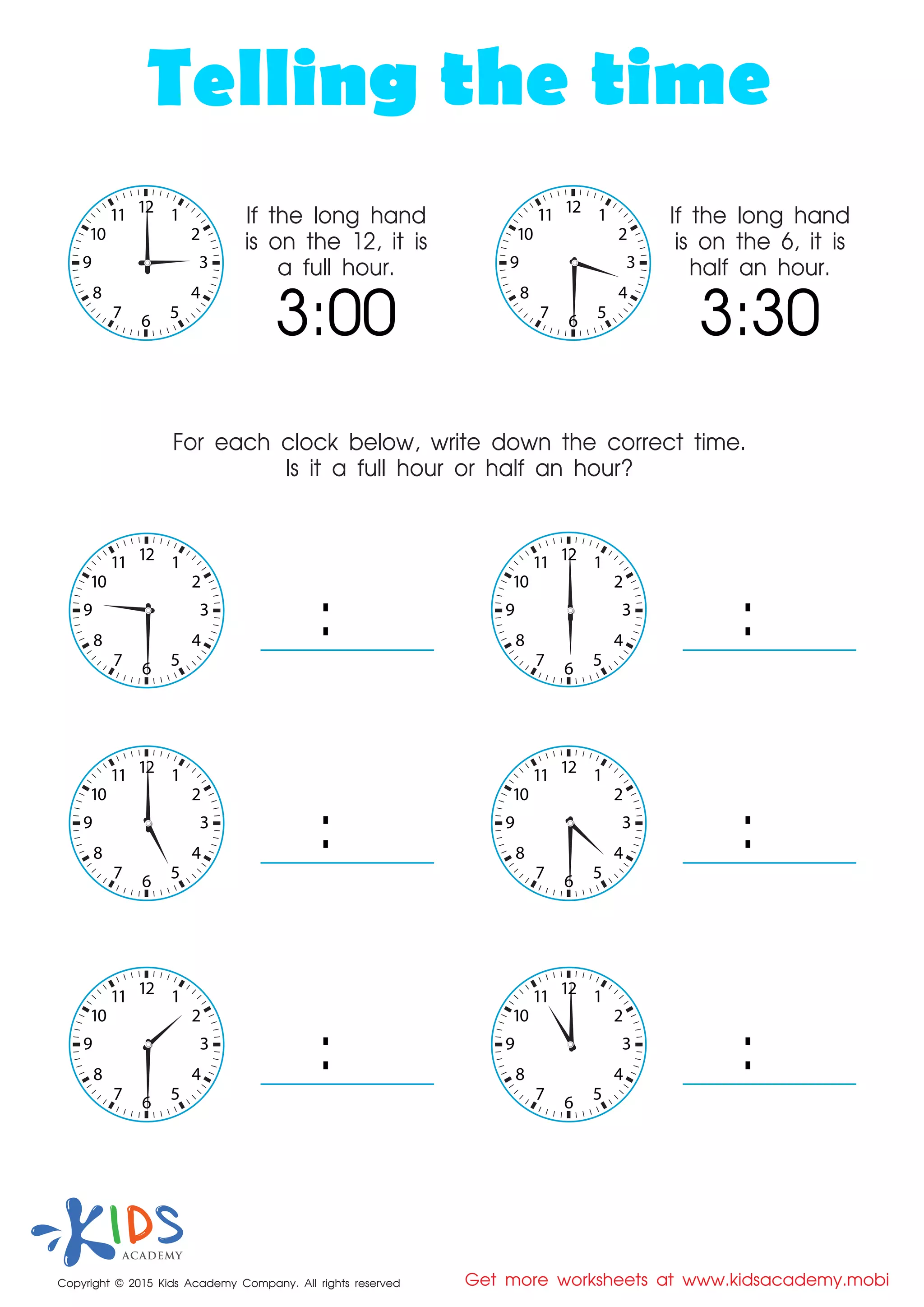 Learn to tell time - printable worksheets for kids | PDF | Law