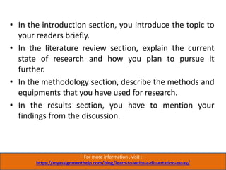 Learn to Write a Dissertation Essay | PPTX