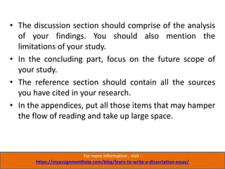 Learn to Write a Dissertation Essay | PPTX