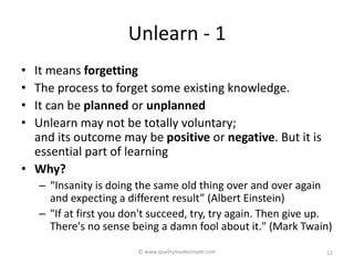 Learn, Unlearn and Relearn | PDF