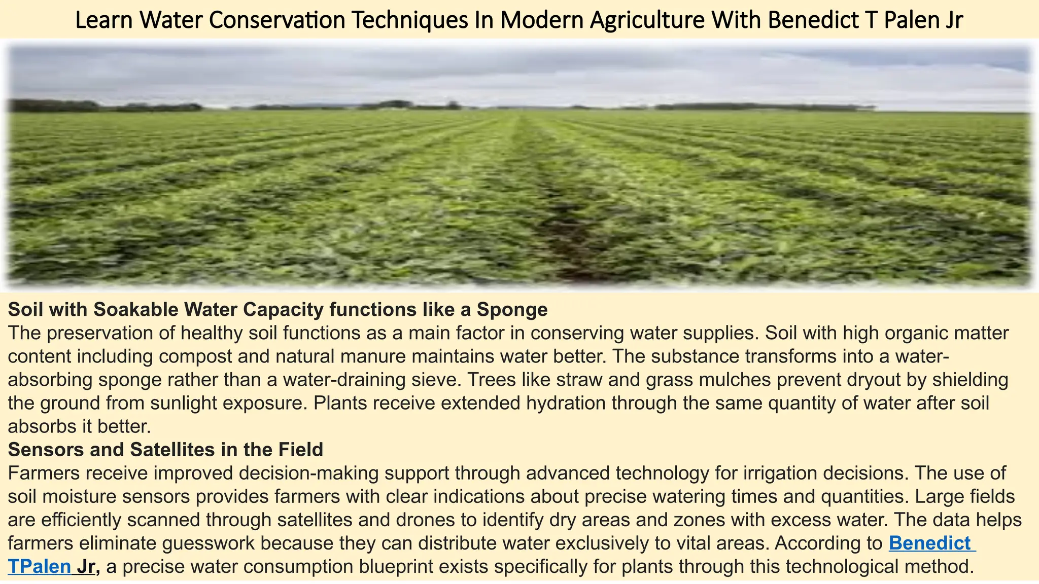 Learn Water Conservation Techniques In Modern Agriculture With Benedict ...