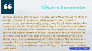 Learn what are the branches of economics | PPTX